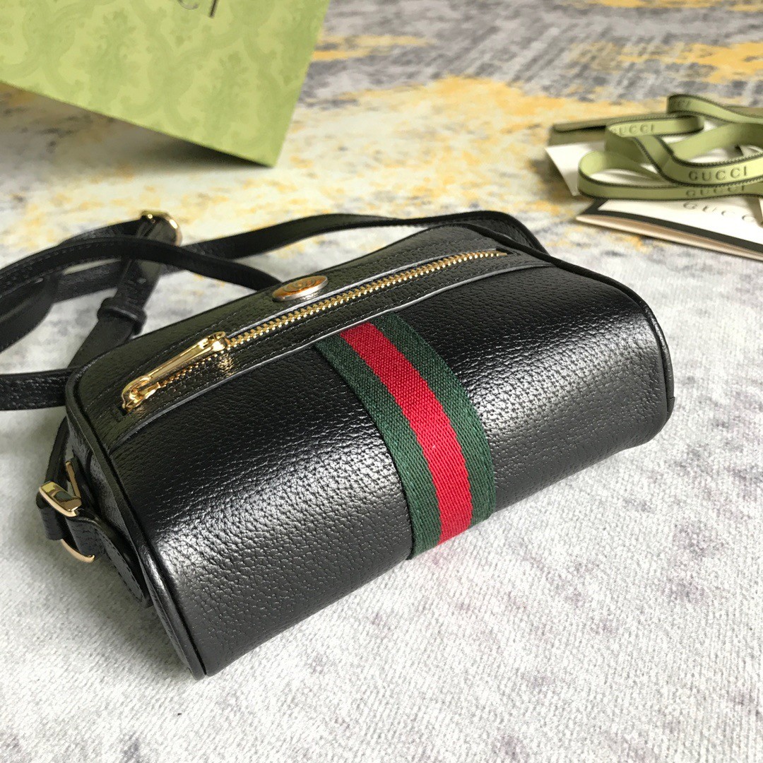Replica Gucci Ophidia Mini Camera Bag in Black Leather